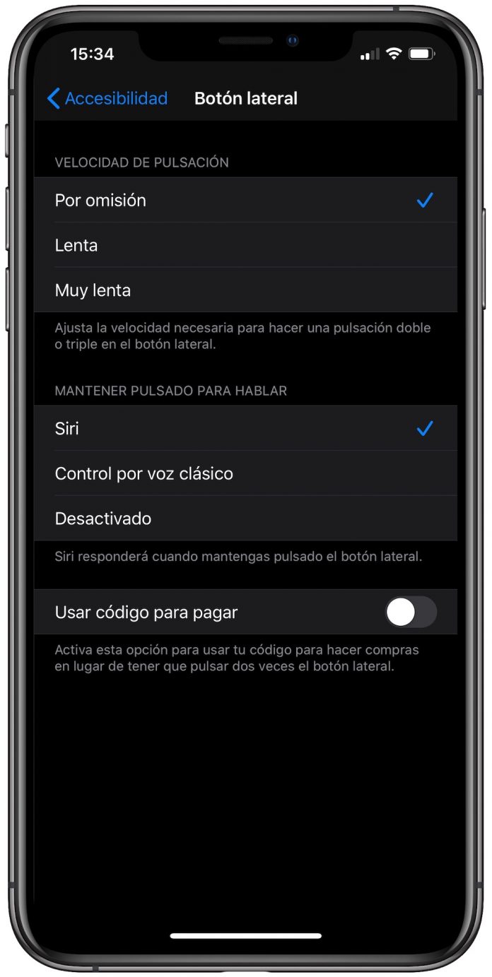 Cómo cambiar el comportamiento del botón lateral en iPhone